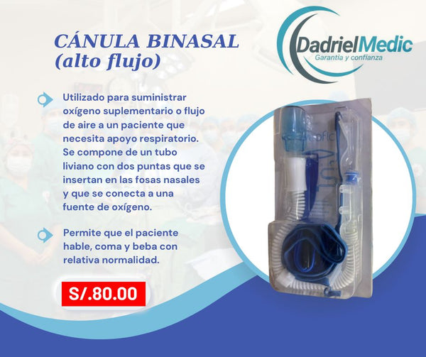 Cánula Binasal de alto flujo - Dadriel Medic